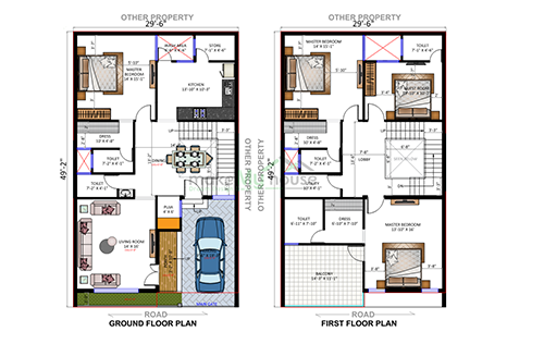 Buy 25x50 ft House Plan with 80% OFF | 450 Sqft House Design